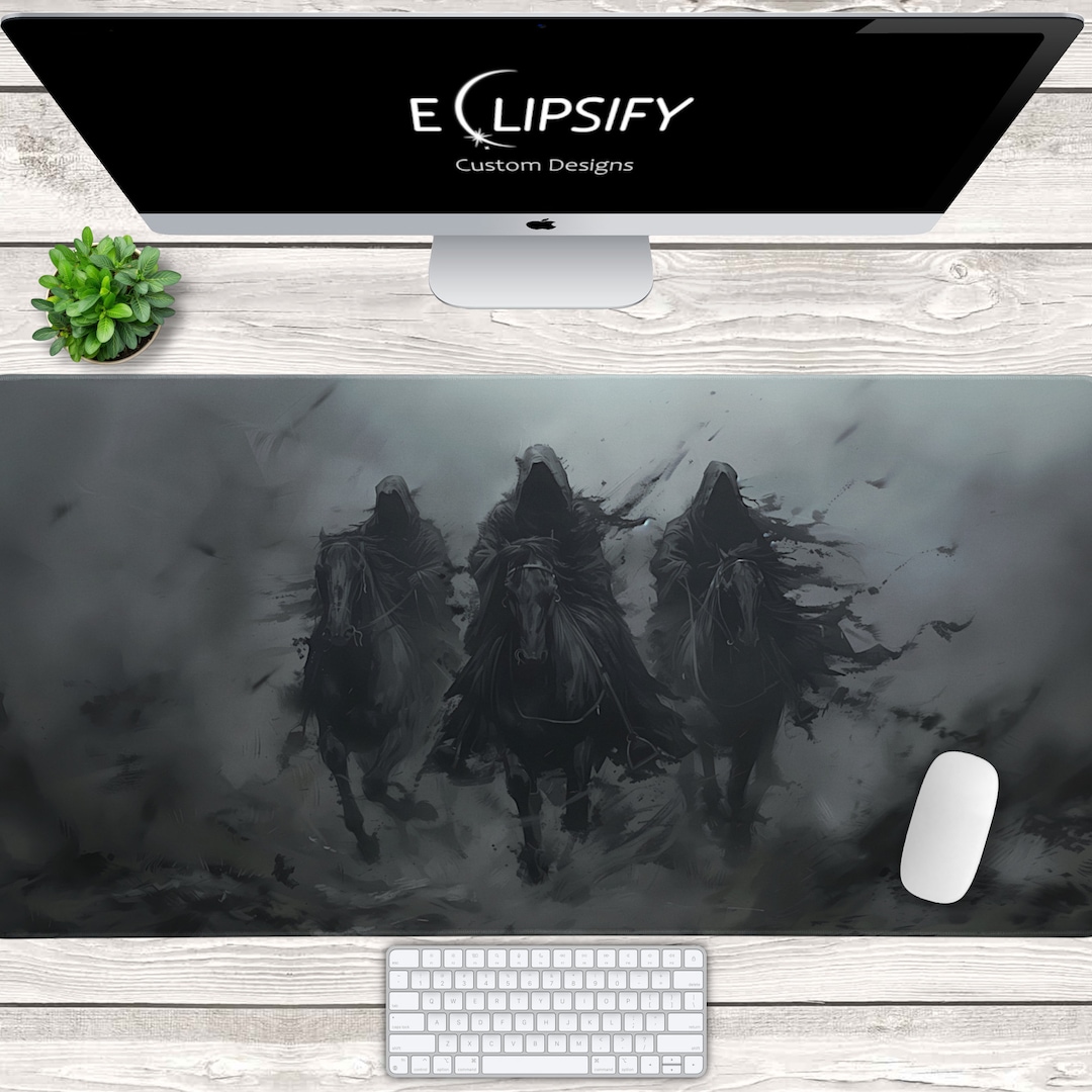 Dark Riders Mouse Pad, Wizard Desk Mat, Magical Mouse Pad, Gothic Desk ...