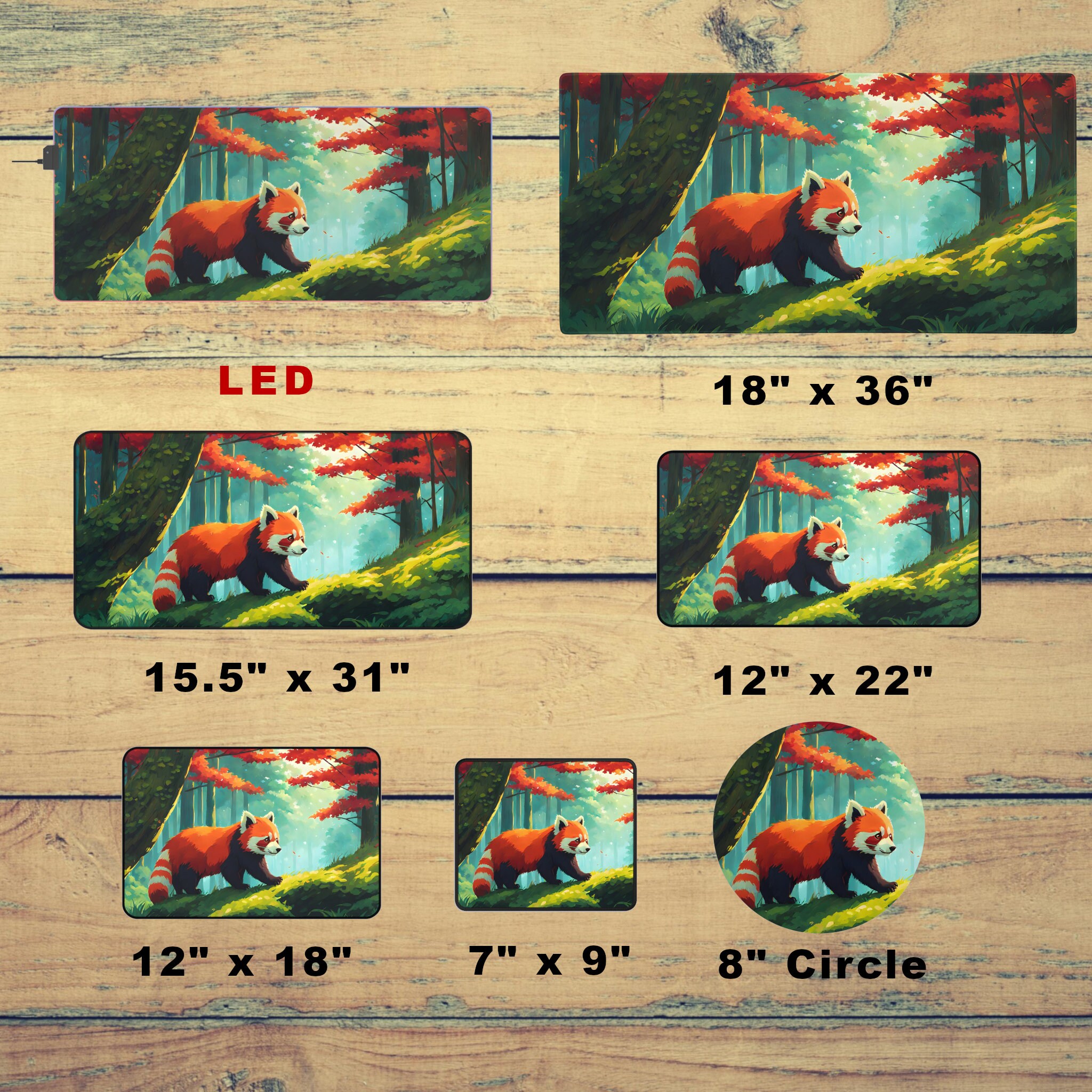 Red Panda Mouse Pad Kawaii Desk Mat Red Panda Desk Mat - Etsy