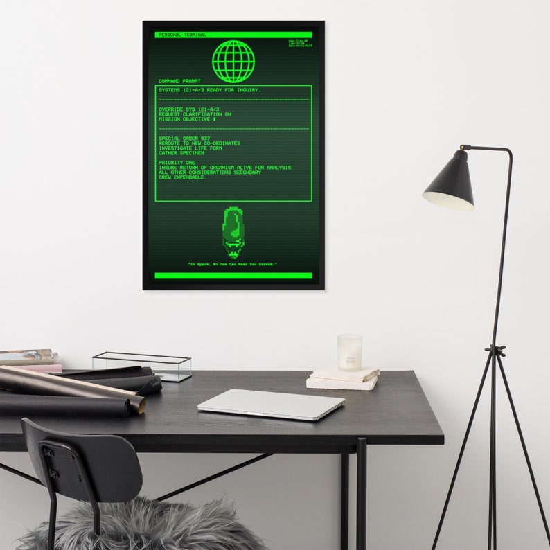 Alien Poster, Scifi Terminal Poster, Gaming Poster, Alien Print, Alien ...