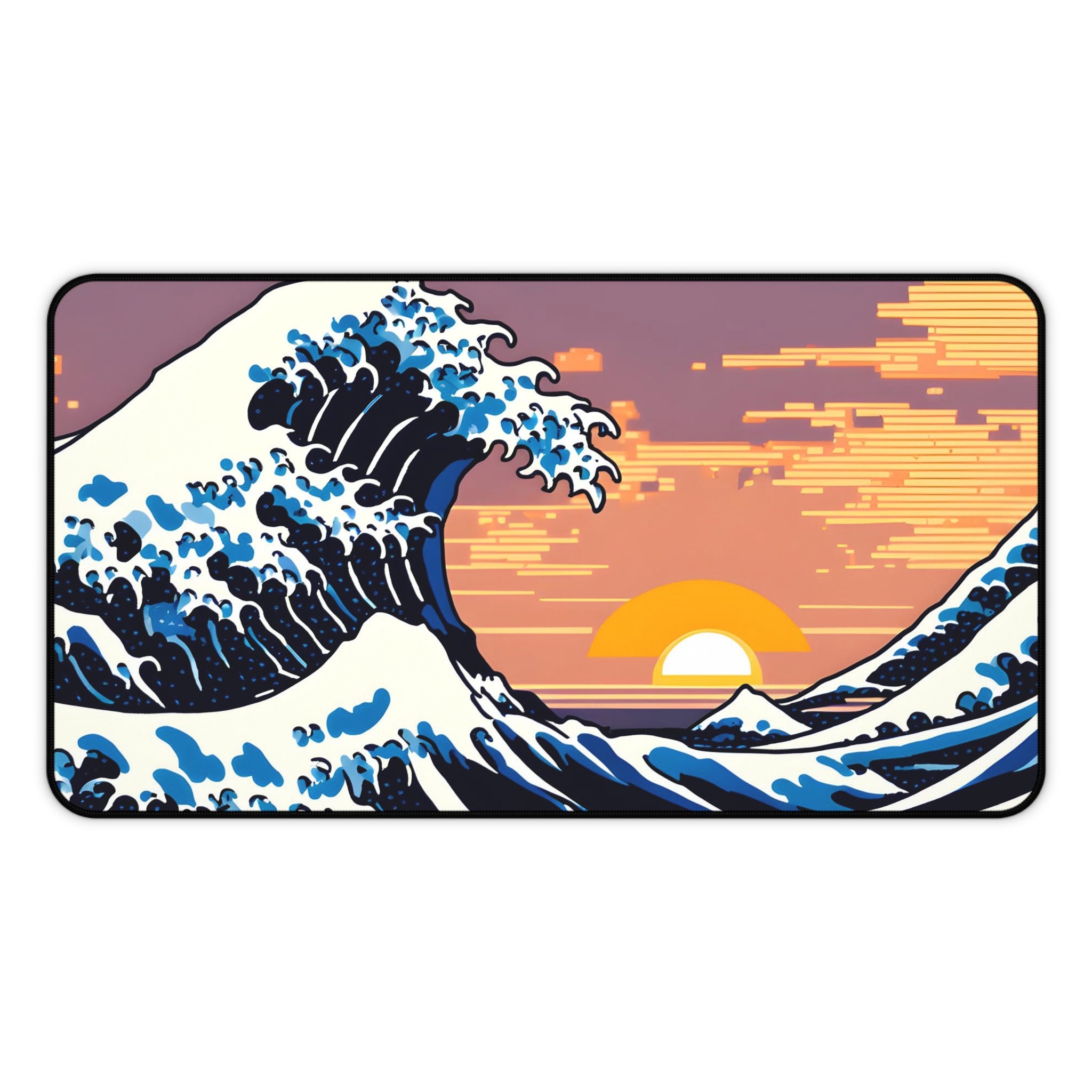 Pixel Art Great Wave Mouse Pad the Great Wave off Kanagawa - Etsy