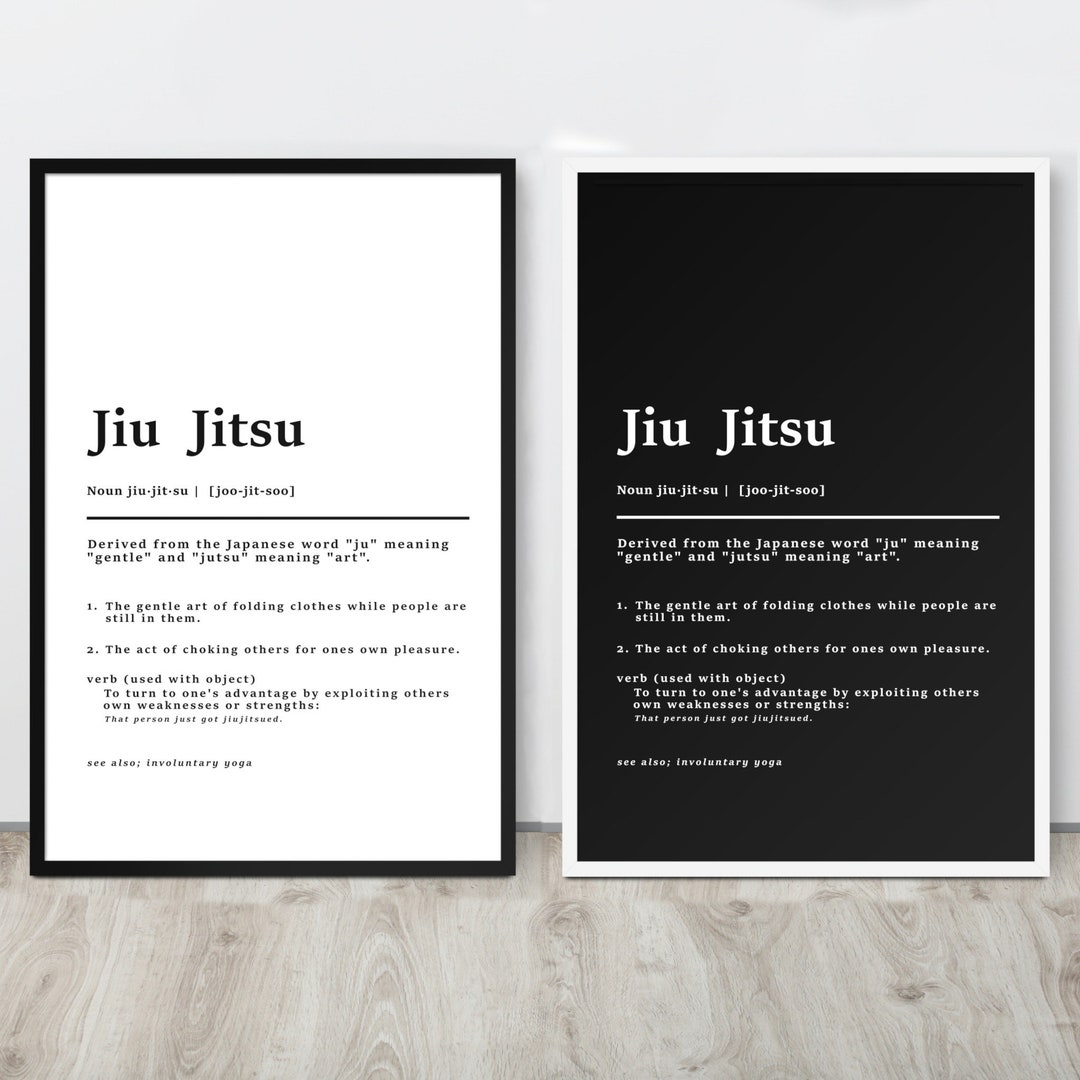 Jiu Jitsu Definition, Bjj Poster Print, Jiu Jitsu Poster, Brazilian Jiu Jitsu Art, Martial Arts ...