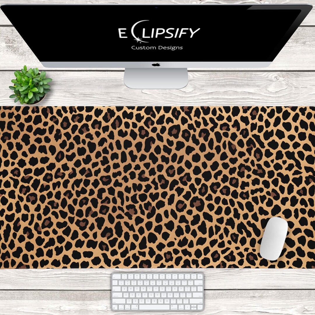 Leopard Pattern Desk Mat, Leopard Mouse Pad, Minimalist Desk Mat ...