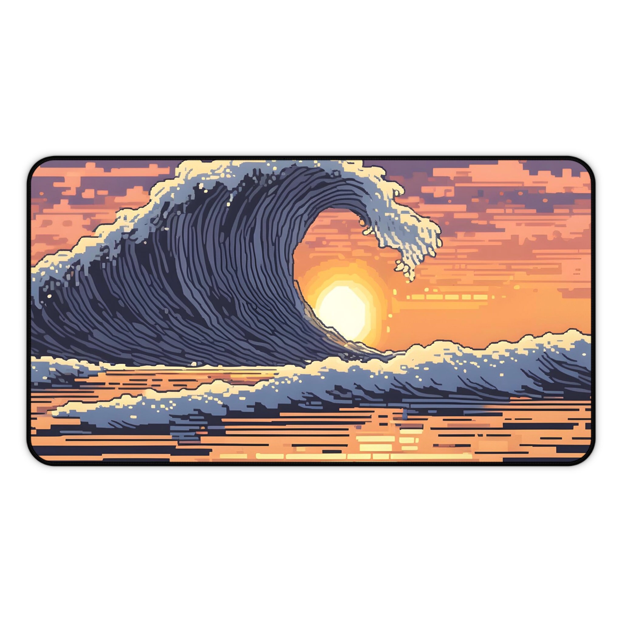 Pixel Art Great Wave Mouse Pad the Great Wave off Kanagawa - Etsy