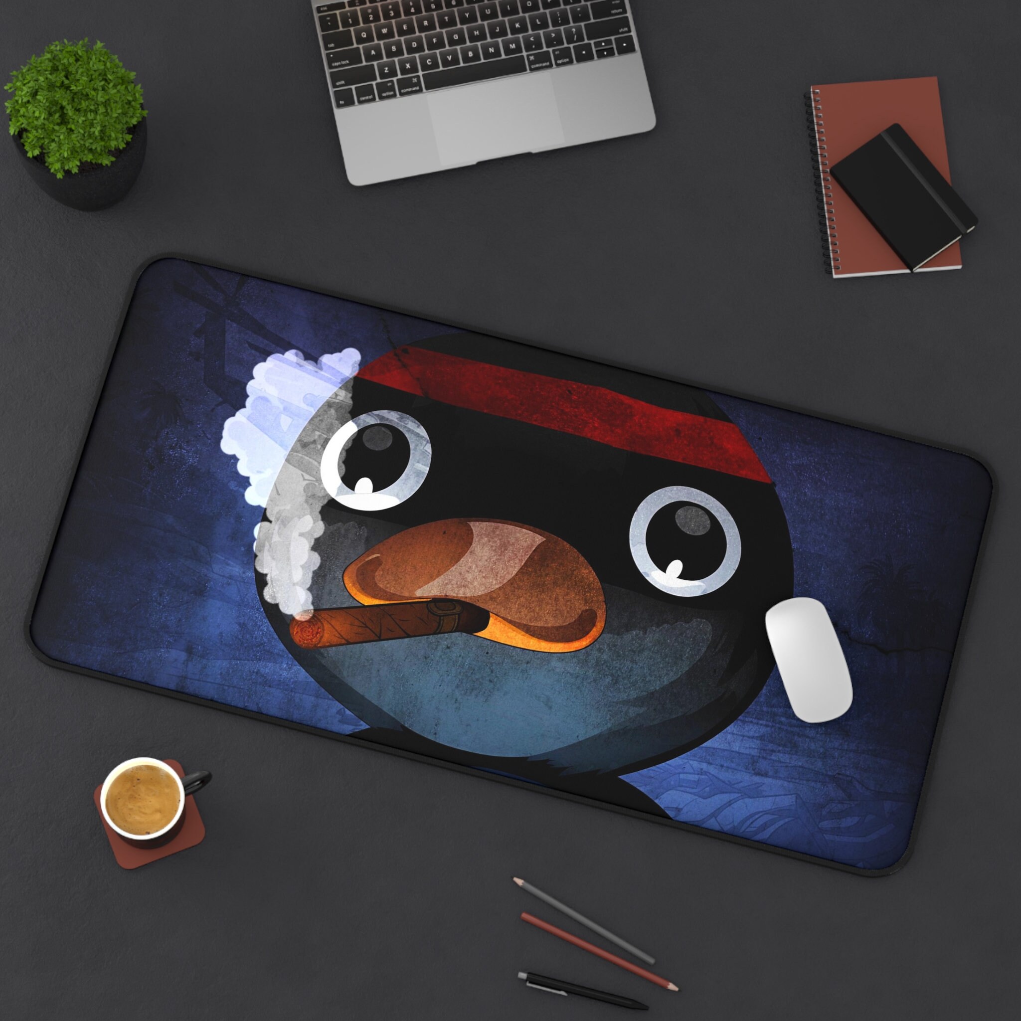 Penguin Funny Mouse Pad, Meme Desk Mat, Funny Mousepad, Blue Mouse Pad ...