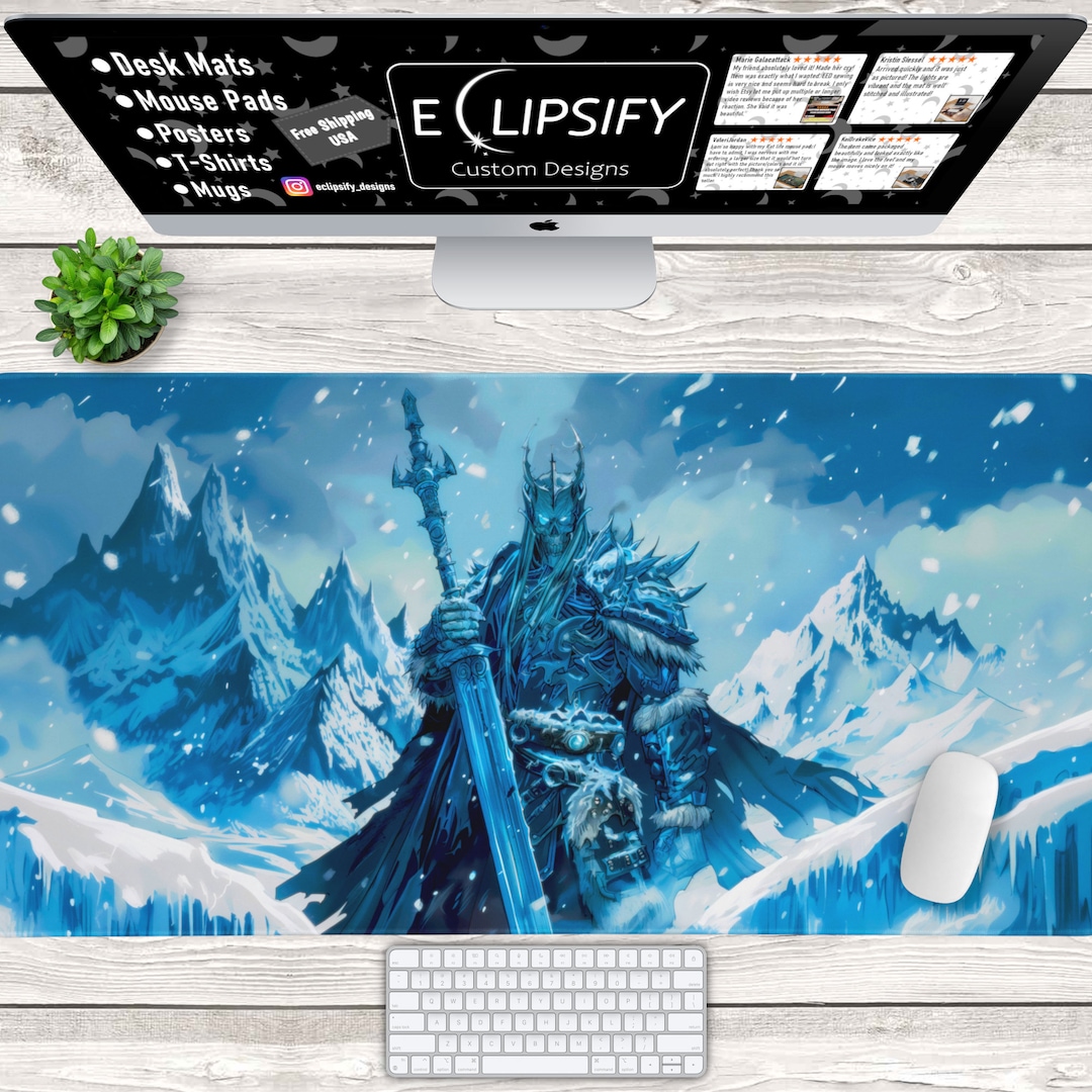 Lich King Mouse Pad, Lich King Blue Desk Mat, Mythical, Wizard ...