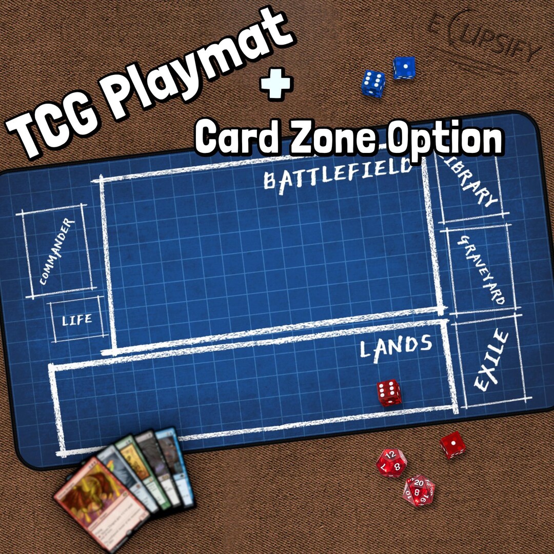 Blueprint TCG MTG Playmat, Custom Playmat, Drawing, MTG Play Mat With ...