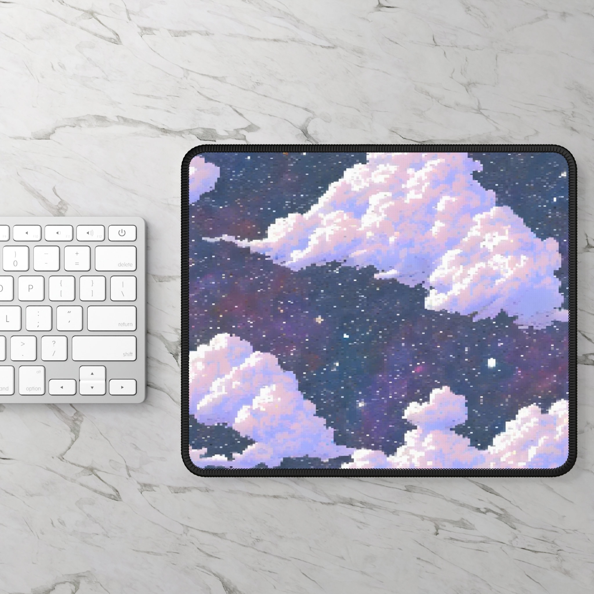 Pixel Art Clouds Mouse Pad, Pixel Art Space Desk Mat, Sunset Pixel Art ...