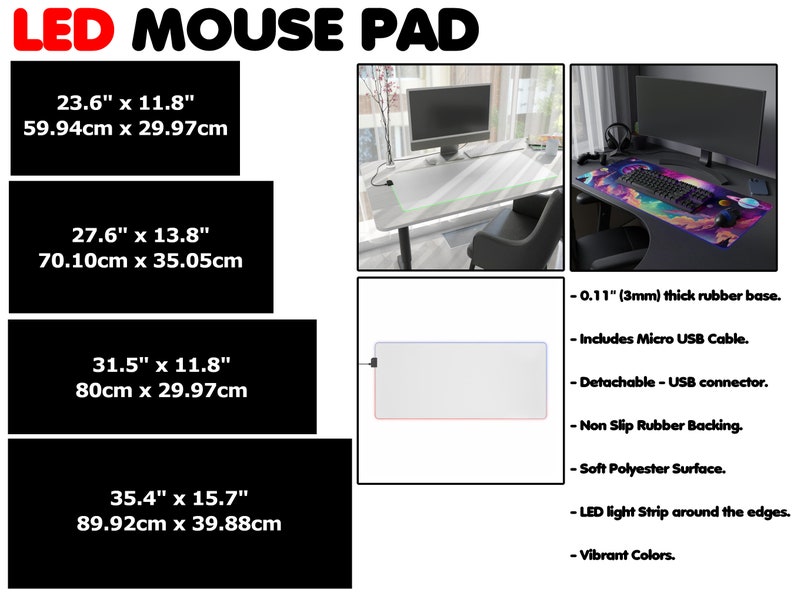 Black and White Pattern Mouse Pad Black and White Desk Mat - Etsy