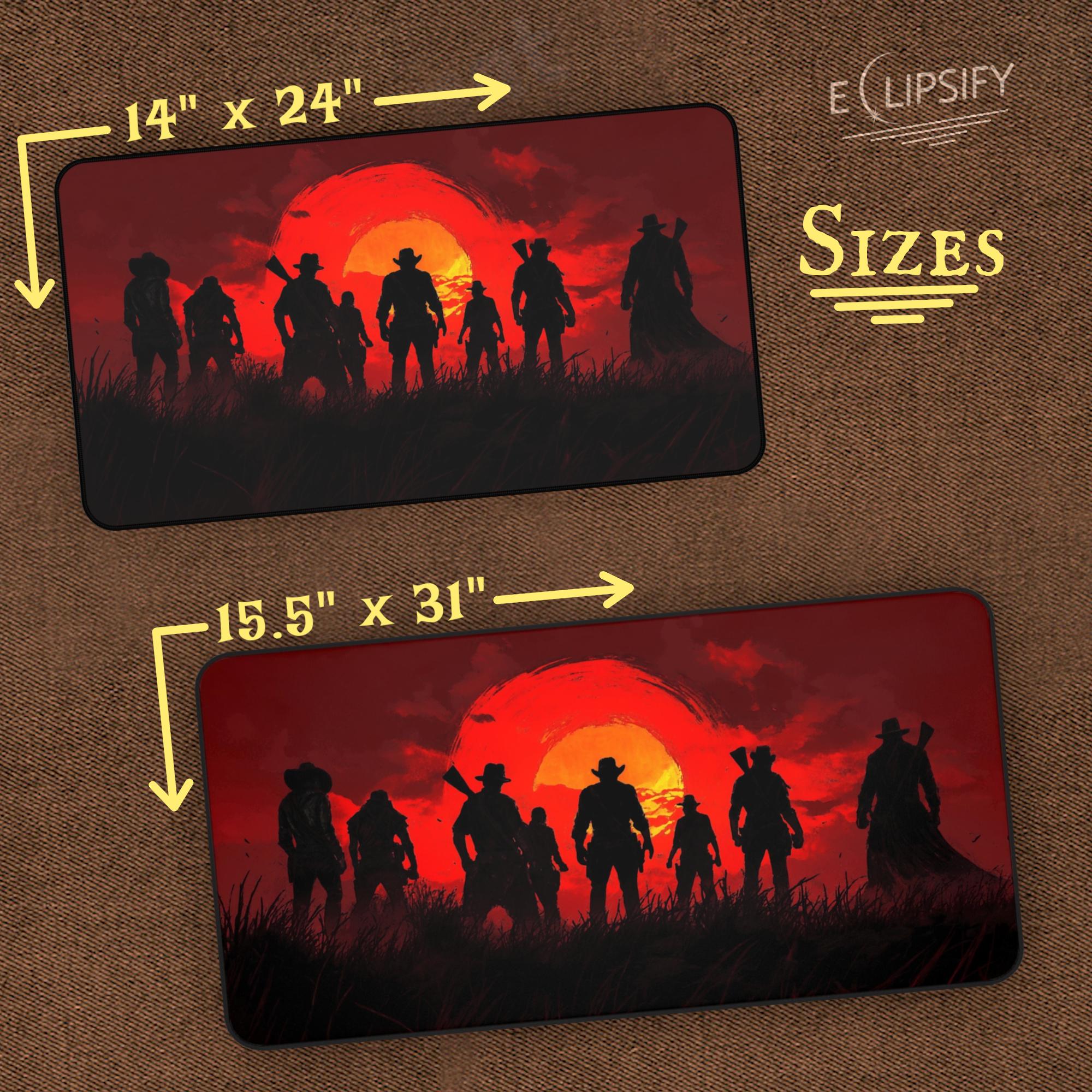 Cowboy TCG Playmat, Wild West, MTG Play Mat With Zones, Sunset, Red ...