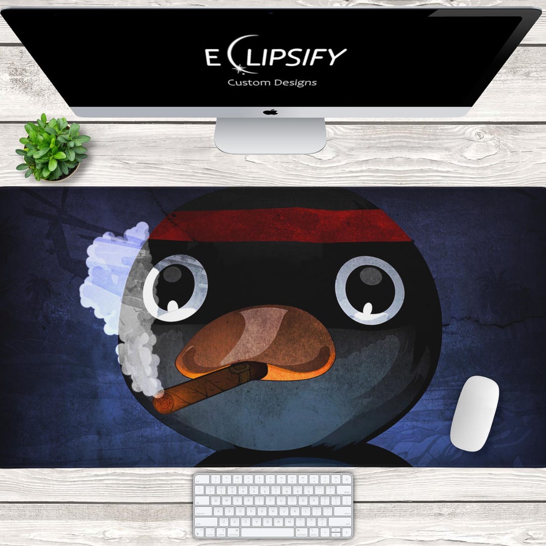 Penguin Funny Mouse Pad, Meme Desk Mat, Funny Mousepad, Blue Mouse Pad ...