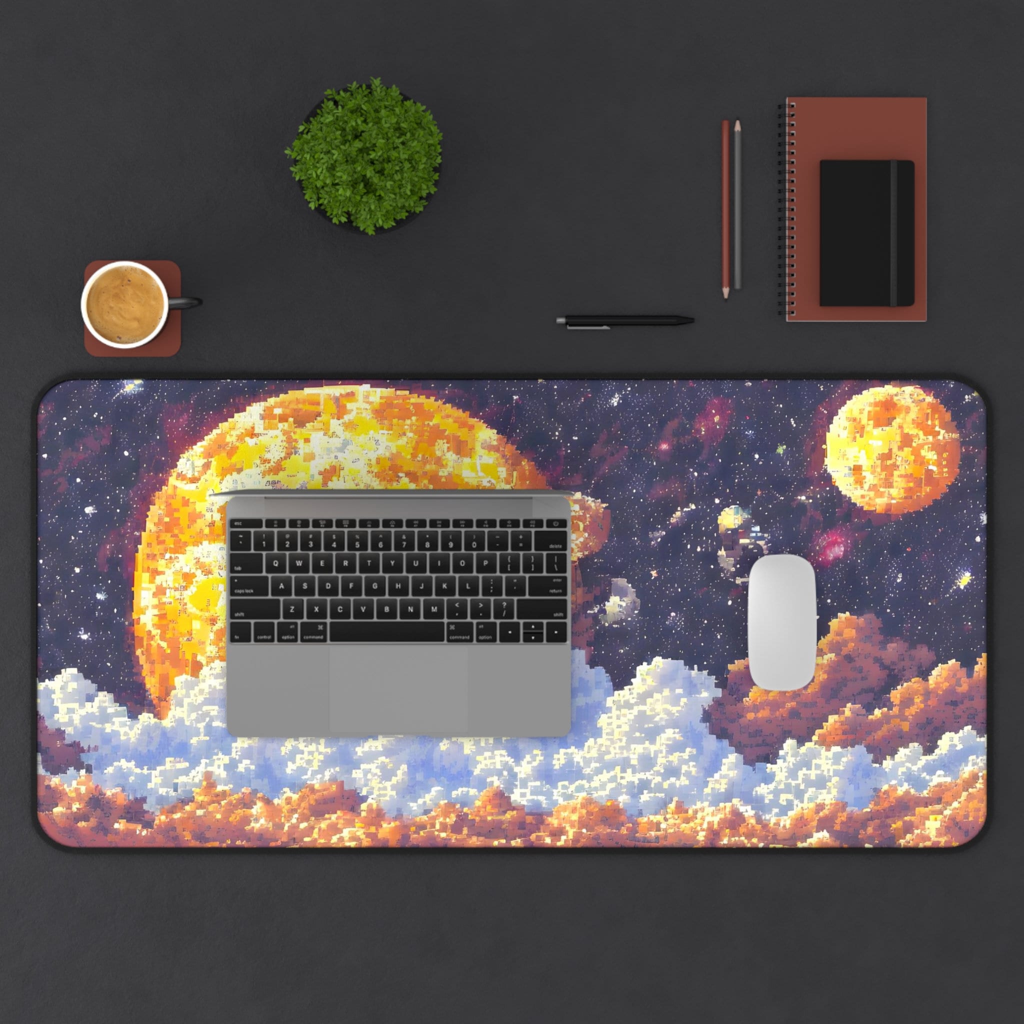 Pixel Art Clouds Mouse Pad Pixel Art Space Desk Mat Sunset - Etsy