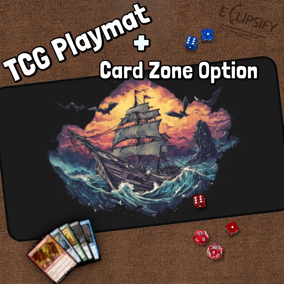 Pirate Ship Black TCG Playmat, Pirate Ship, Pirate MTG Play Mat With ...