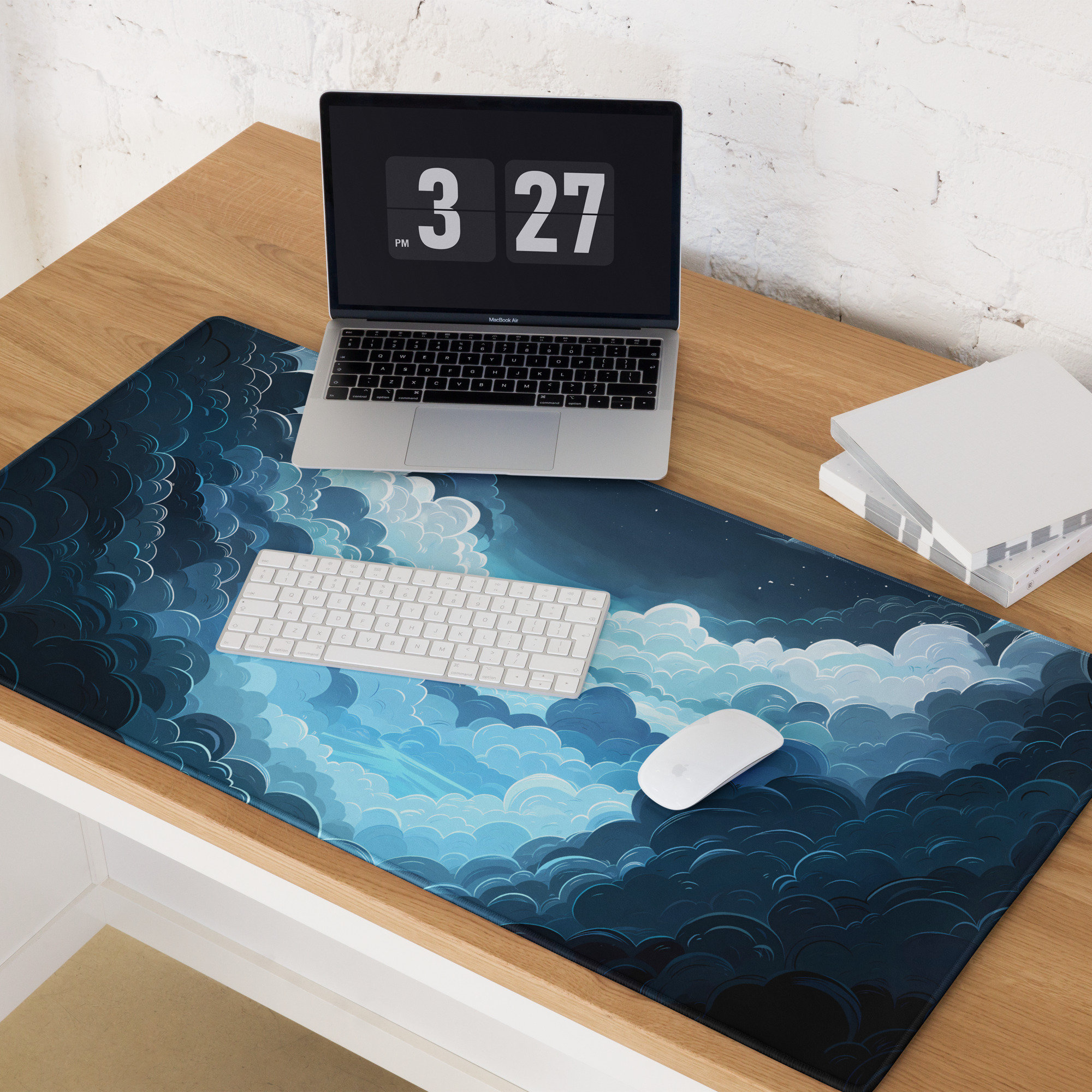 Cute Cloud Pastel Blue Mouse Pad, Blue Desk Mat, Cute Pastel Desk Mat ...