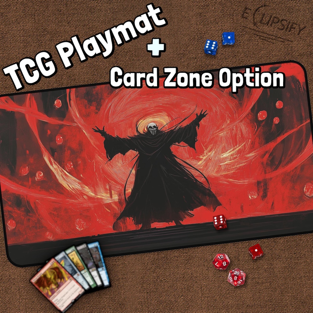 Skull Leader Red TCG Playmat, Skull Scorcerer, Skull MTG Desk Mat for ...