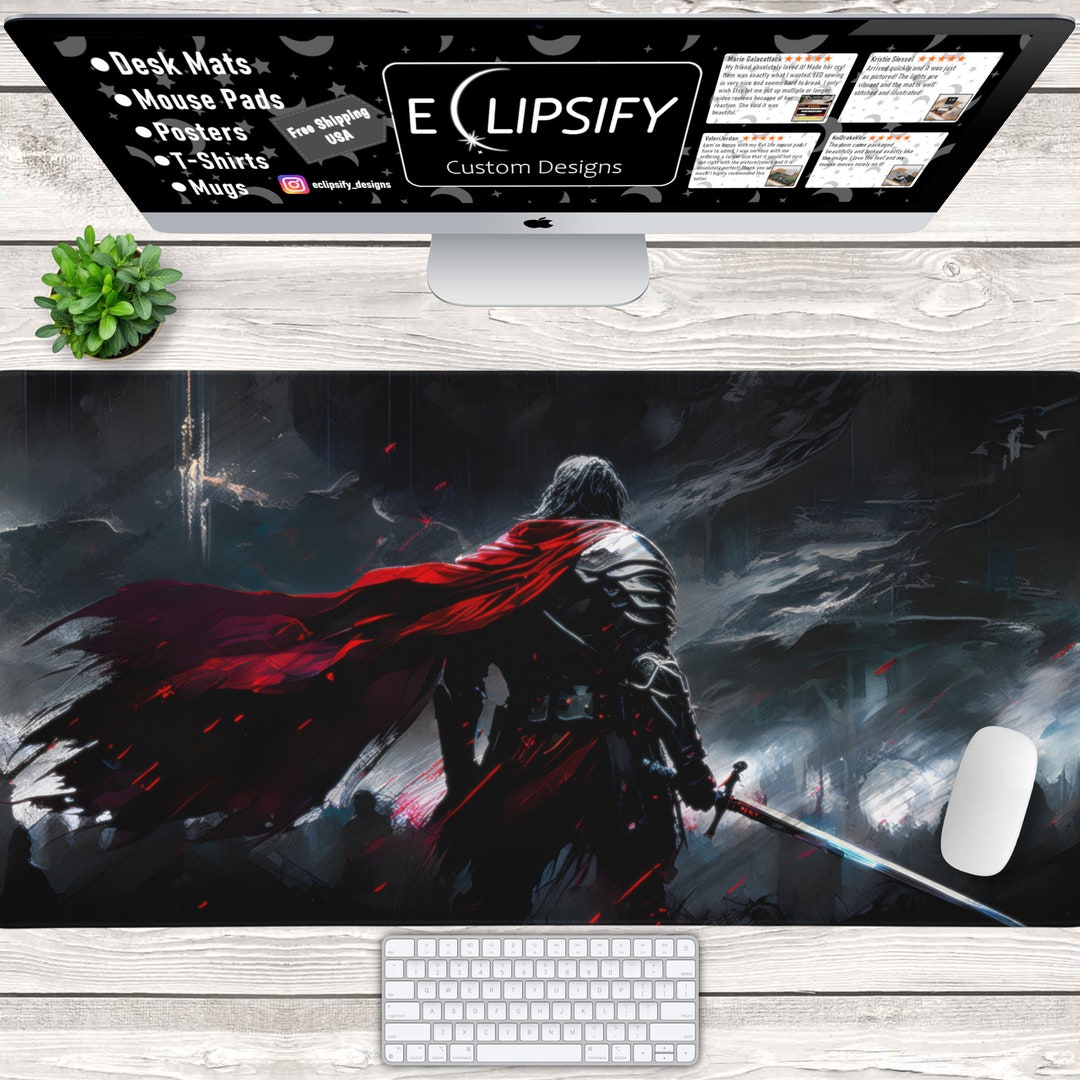 Warrior Desk Mat, Spartan Desk Mat, Lord Desk Mat, Battle, Orc, Undead ...