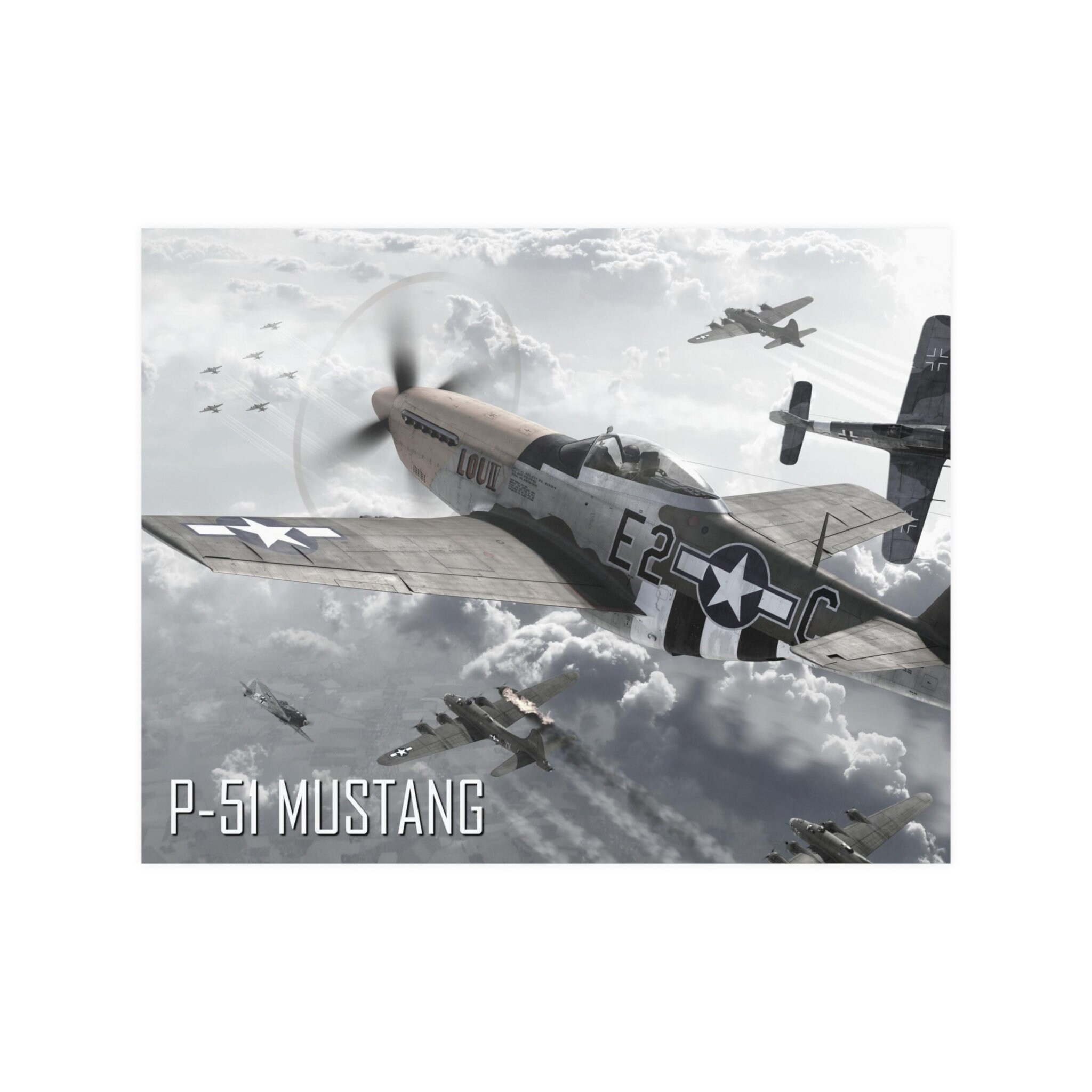 P-51 Mustang Plane Poster Print Aviation Poster Plane Wall - Etsy