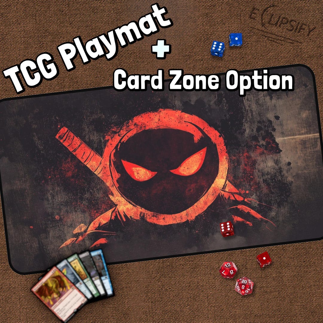 Turtle Ninja TCG Playmat, Ninja MTG Play Mat With Zones, Minimalist ...