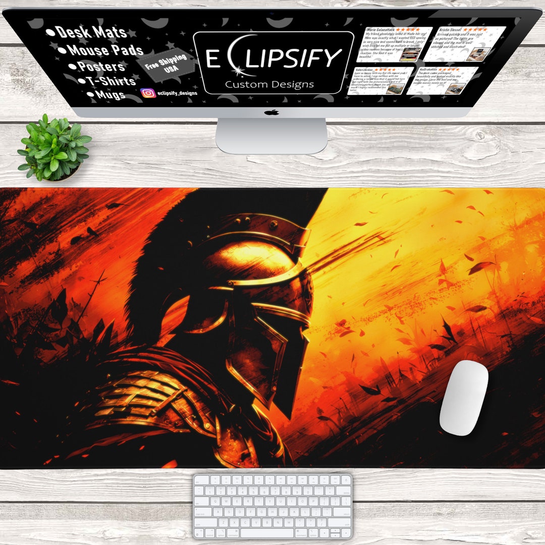 Spartan Mouse Pad, Spartan Desk Mat, Sword, Battle, Rome, Warrior ...