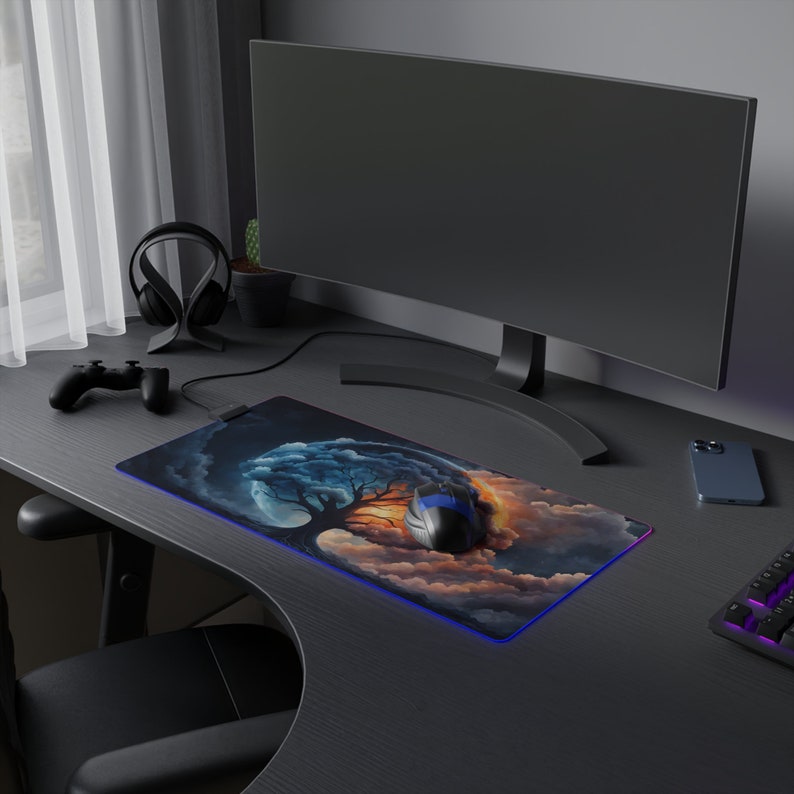 Tree of Life Mouse Pad, Tree of Life Desk Mat, Blue Mouse Pad, Blue ...