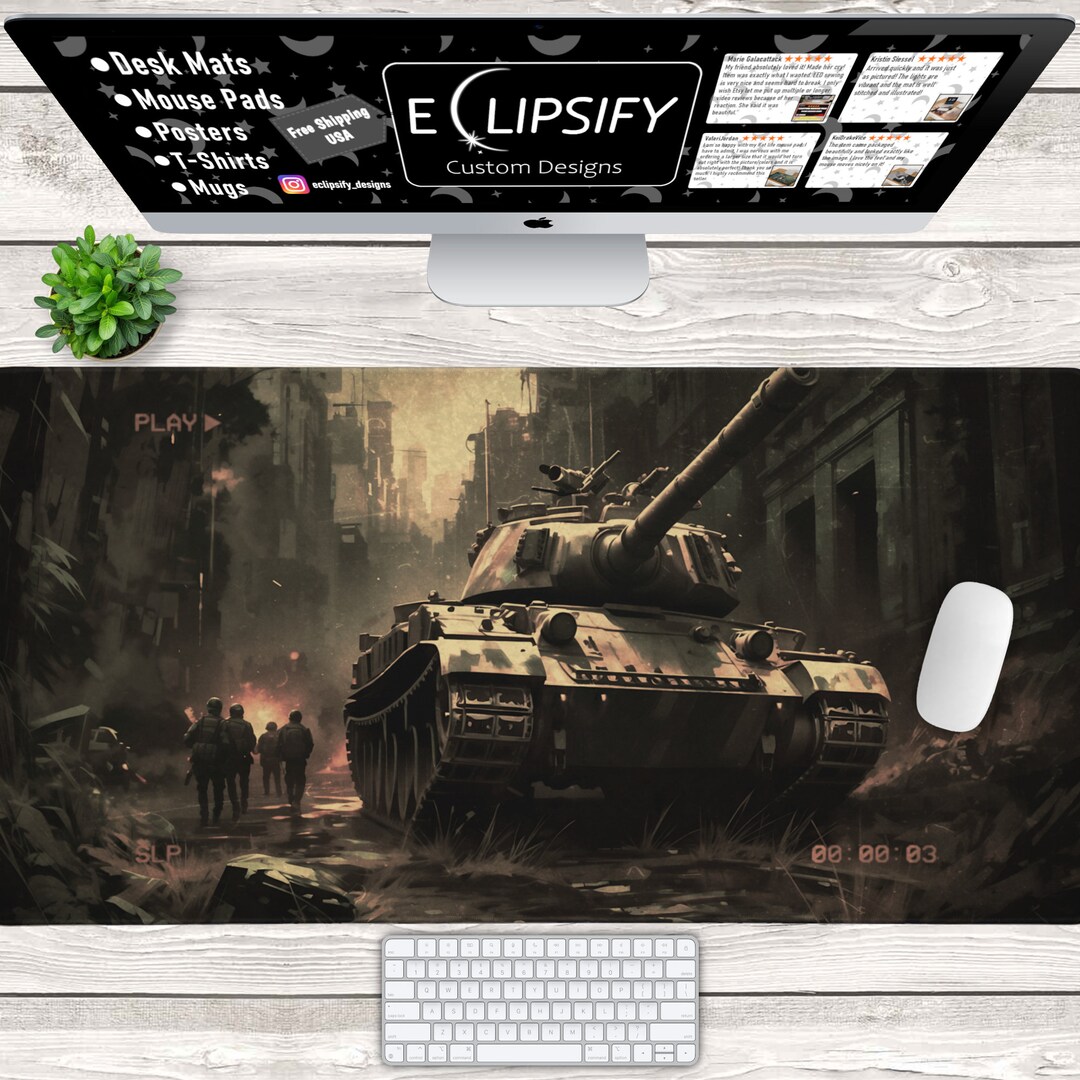 Tank Urban Mouse Pad, World War Desk Mat, Military, War, Tiger Tank ...