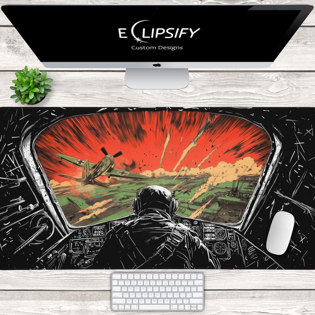 Plane Military Mouse Pad, Plane Desk Mat, World War, TCG Play Mat, MTG ...