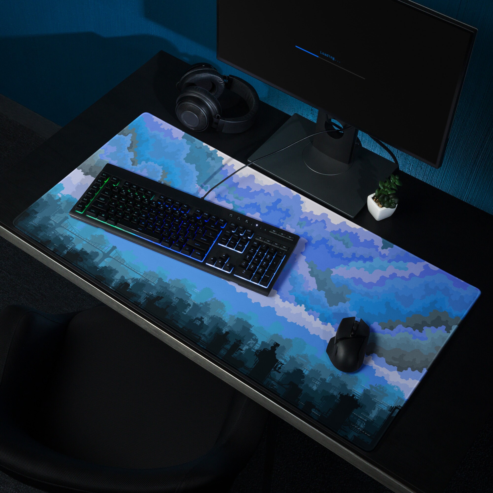 Cyberpunk Pixel Art Mouse Pad, Minimalist Desk Mat, Pixel Art Mouse Pad ...