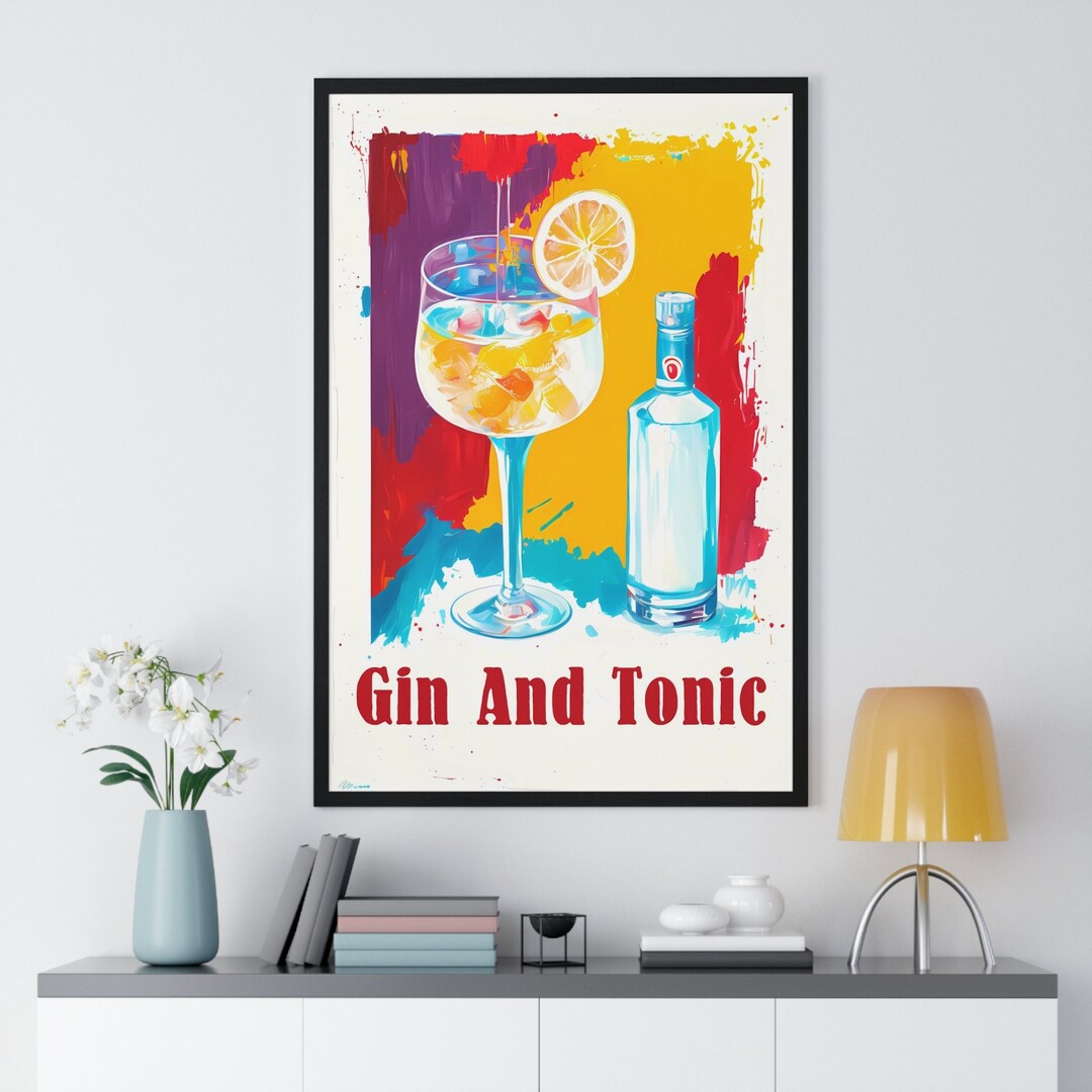 Gin and Tonic Art Print, Alcohol Poster, Man Cave Wall Art, Gin and ...