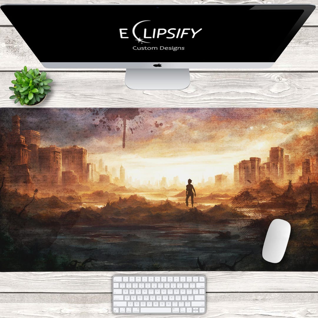 Zombie Landscape Desk Mat, Zombie, Minimalist Mouse Pad, Custom Desk ...