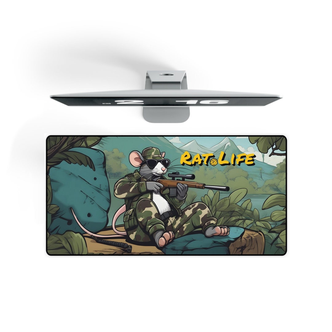 Rat Life Mouse Pad Rat Life Desk Mat Rat Sniper Video Game - Etsy