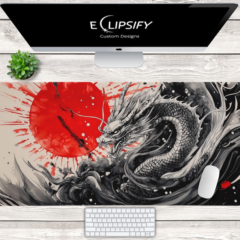 Red Dragon Mouse Pad - Etsy