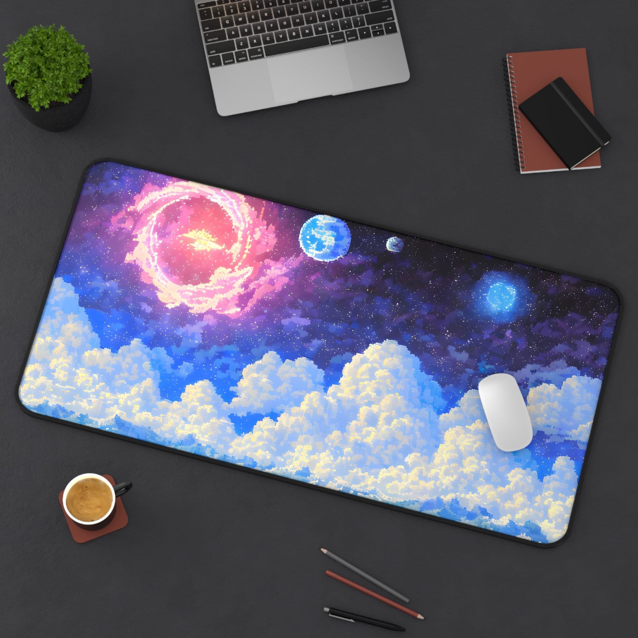 Pixel Art Space Mouse Pad Pixel Art Clouds Desk Mat Sunset - Etsy