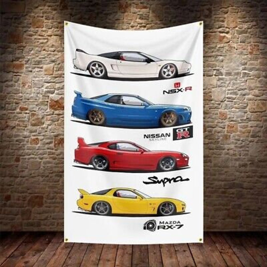 Supra NSX Jdm Banner Flag Garage Rx 7 Racing Car Shop Decor Show Ft ...