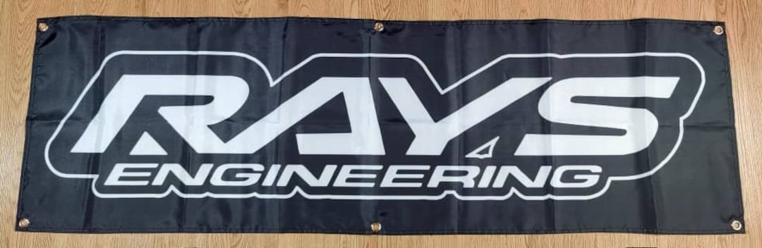 Jdm Garage Engineering Banner Work Sign Nobori Flag Wheels Japan Blue ...
