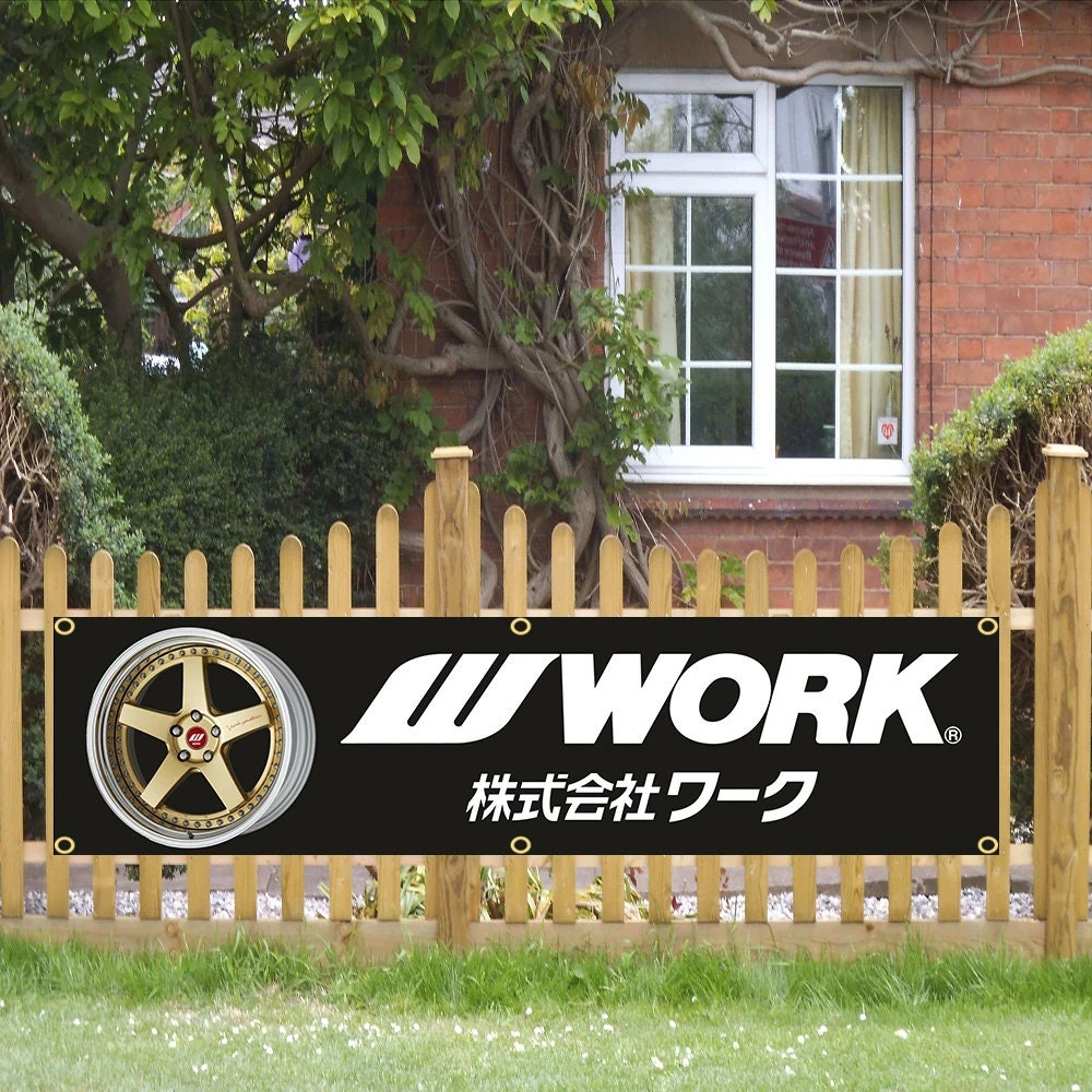 Work Wheels Jdm Garage Banner Sign Nobori Flag Japan Blue Huge Premium ...