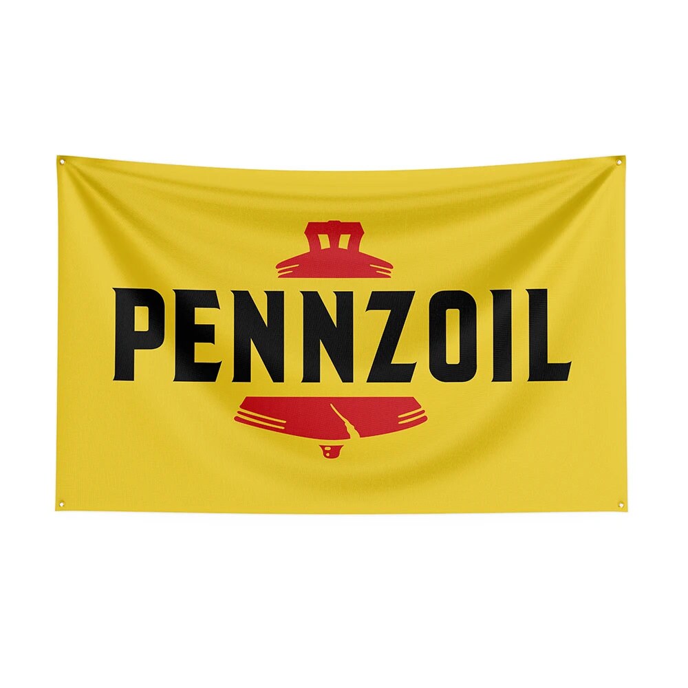 Pennzoil Sign Banner Vintage Oil Gas Porcelain Metal Station Service ...
