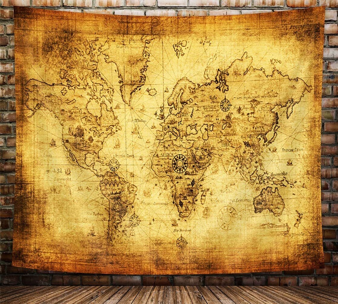 Map Vintage Old Antique City Wall Historic Panoramic Style New Original ...