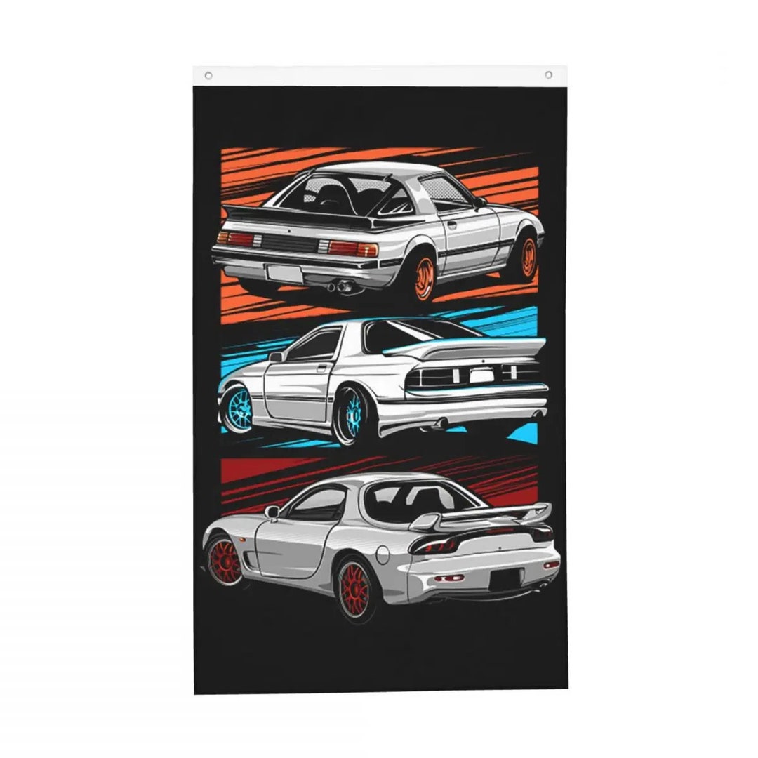 Mazda Rx7 Flag Banner JDM Garage Flag Wall Car Ft Racing Decor Show 3x5 ...