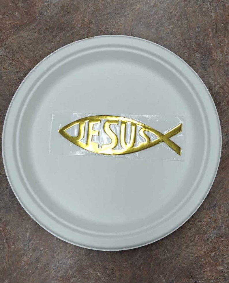 3D Christian Fish Car Emblem: Gold or Silver Auto Decal. JESUS CAR ...