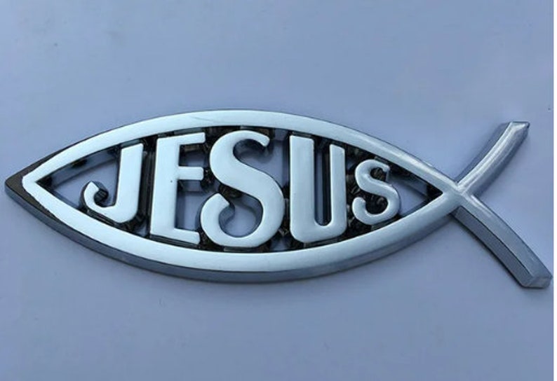 3D Christian Fish Car Emblem: Gold or Silver Auto Decal. JESUS CAR ...