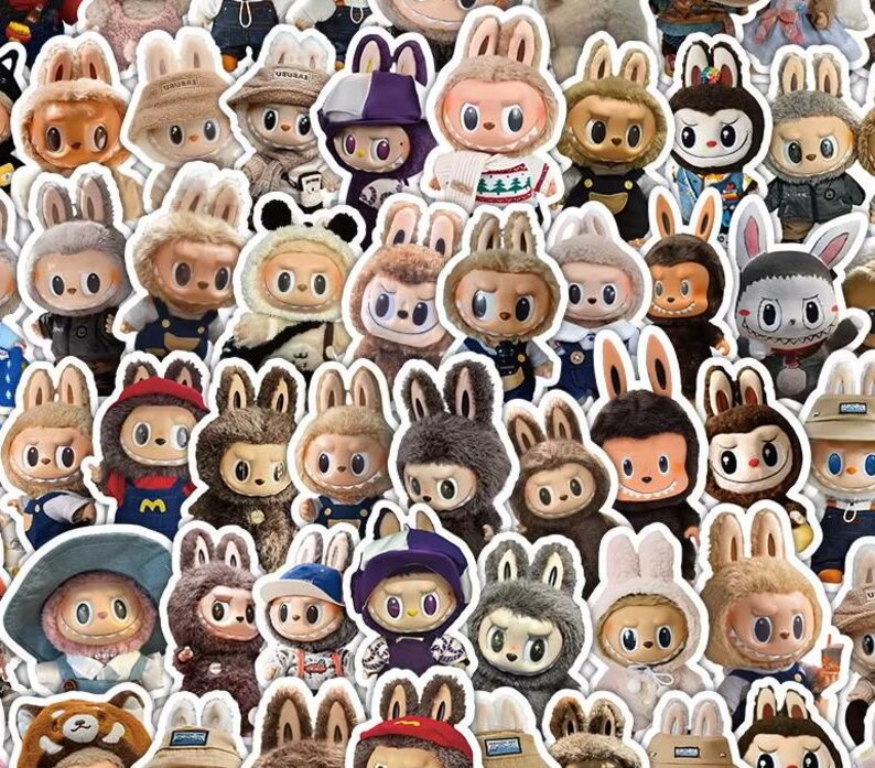 Labubu Monster Sticker: High-definition Reusable PVC Cartoon Decal - Etsy