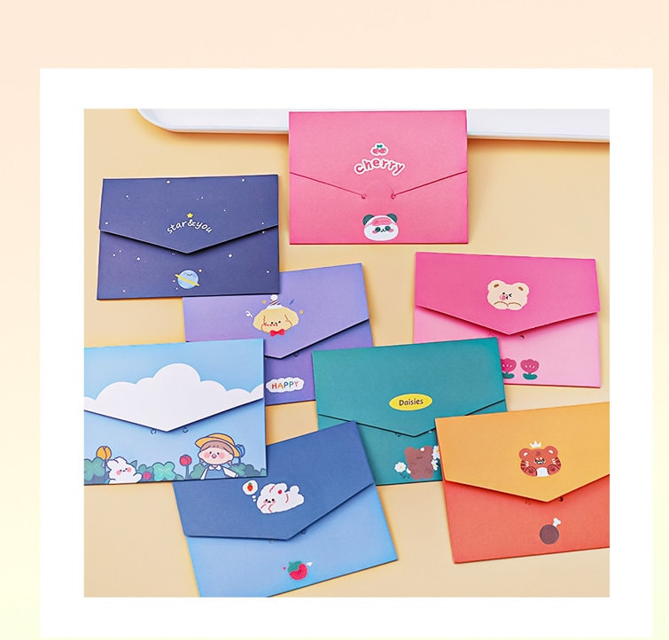 Cute Paper Envelopes Set Watercolor Letter Writing Decorative Printer ...