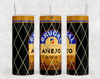 Brugal RUM Gold Label 20oz Skinny Tumbler Wrap PNG Digital File / WHITE ...