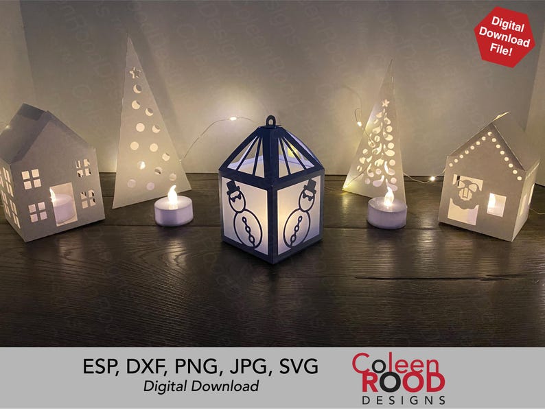 Snowman Lantern SVG Christmas Paper Lantern Digital Download - Etsy