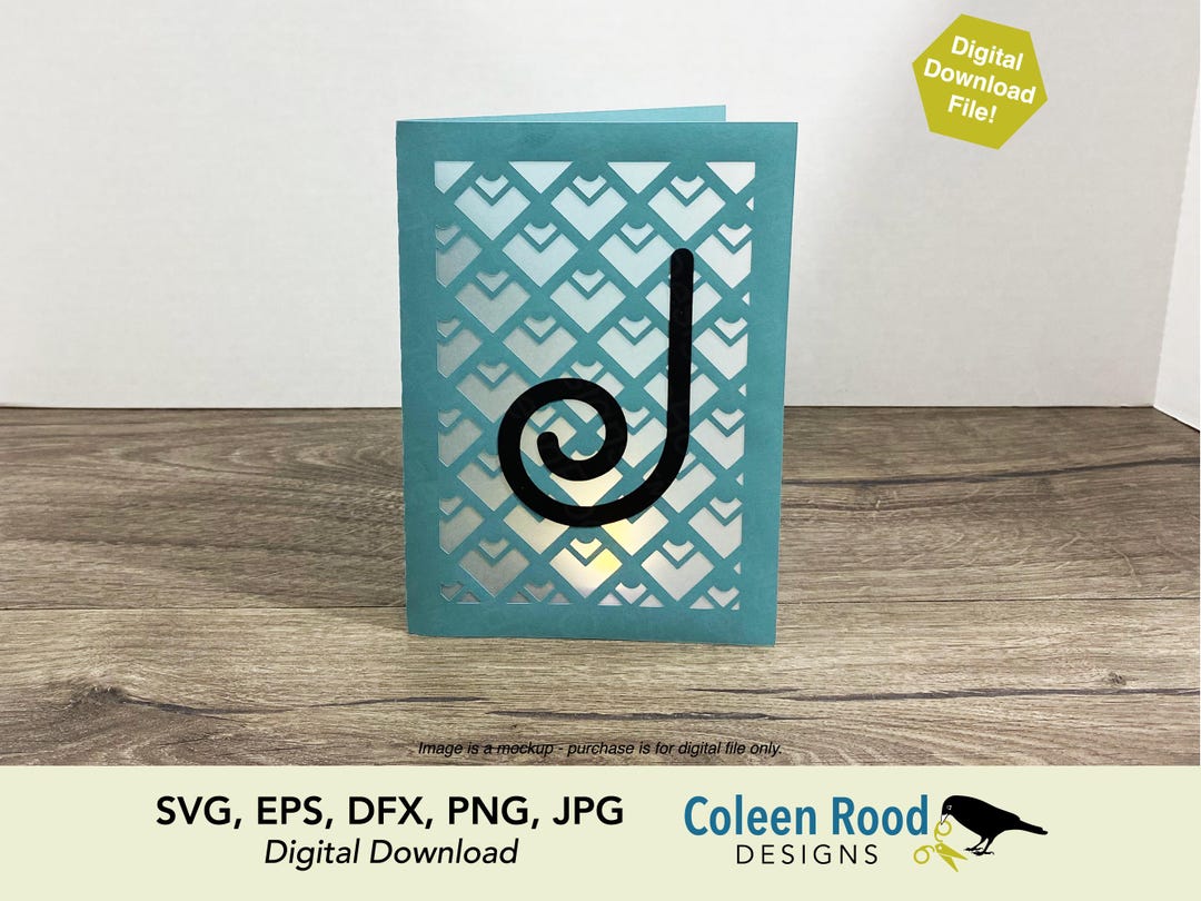 Art Deco Monogram Card Letter J Paper Lantern SVG File Digital Download ...