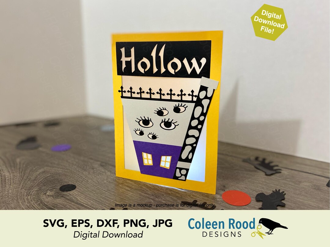 Hollow Haunted House Card SVG, 3D Halloween Paper Craft, Haunted House ...