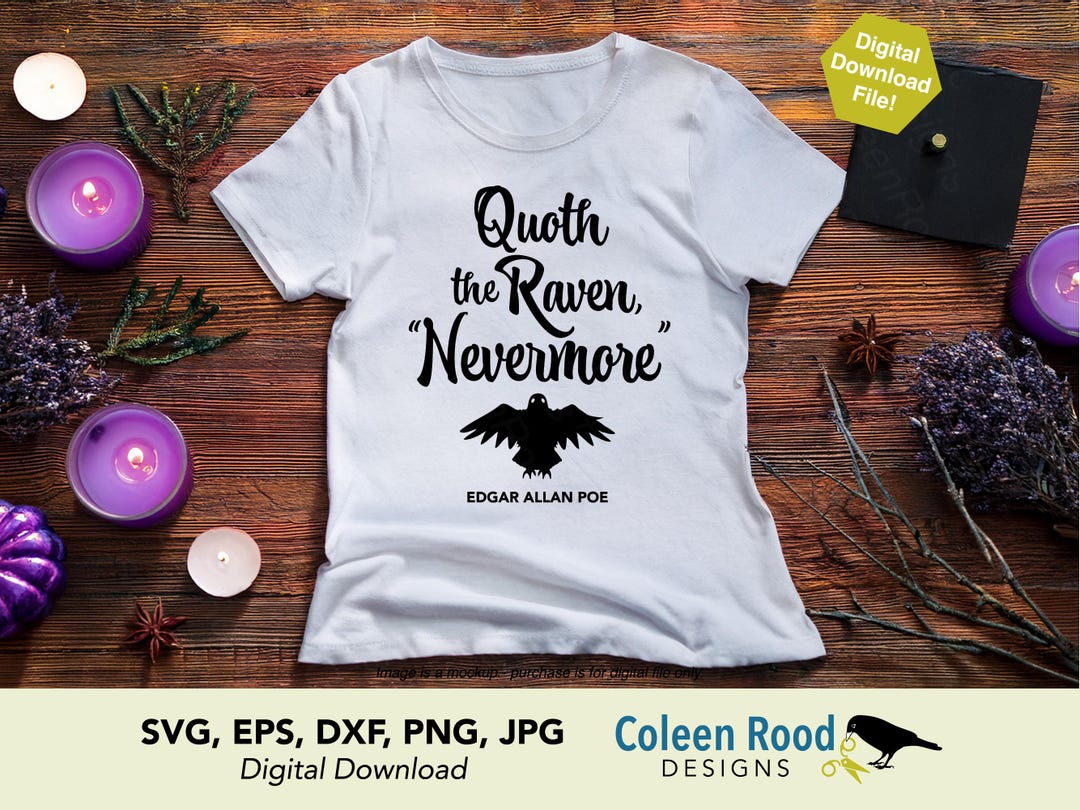 Nevermore Raven SVG: Edgar Allan Poe Gothic Design (digital Download - Etsy