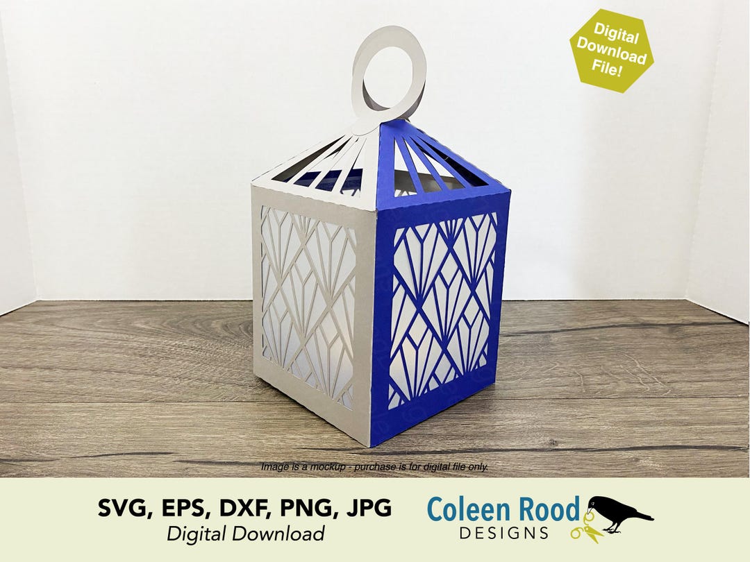 Art Deco Paper Lantern Cut File: LED Tea Light Holder Template (digital ...