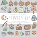 Cozy Camping & Cabin Life Clipart Pack – Bold Outlines for Stickers ...