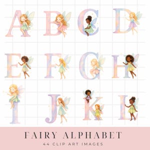 Watercolor Fairy Alphabet Clipart Set | Extra Magical Elements | Pastel ...