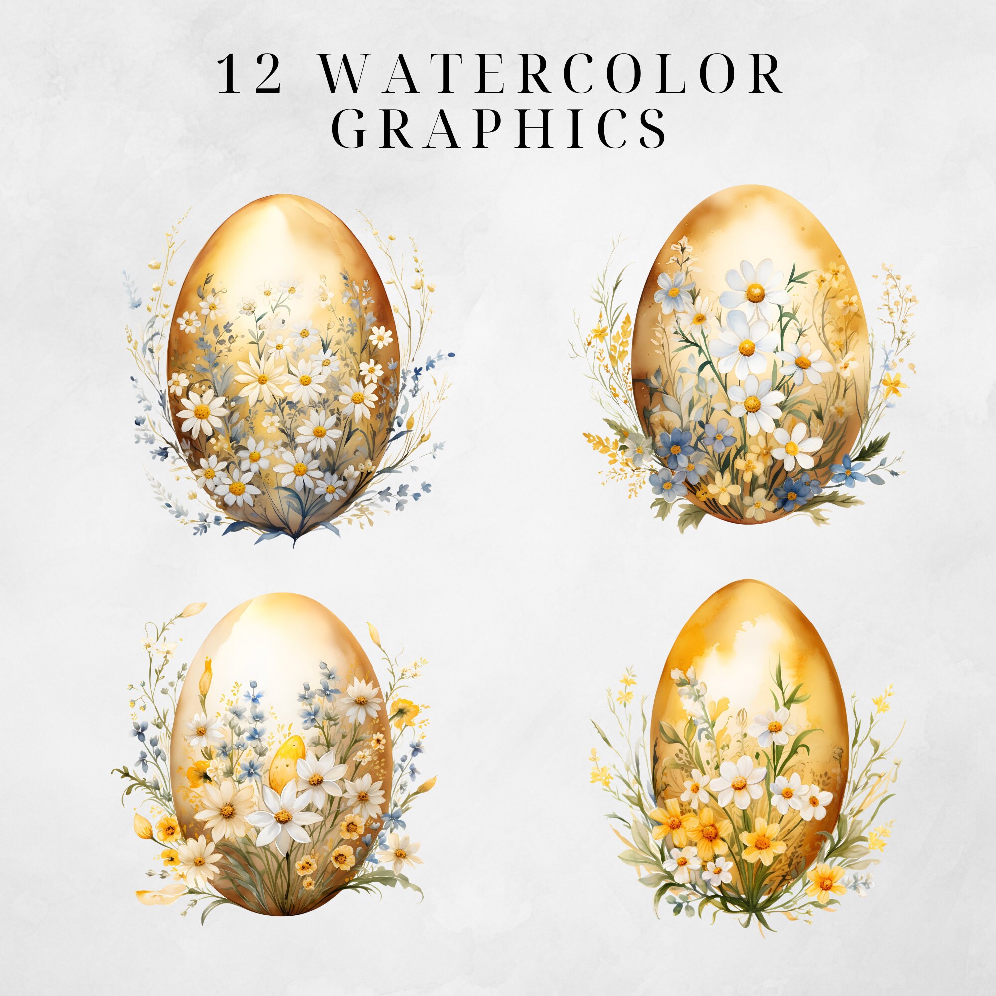 Watercolor Pastel Easter Eggs Clipart, Clipart for Commercial Use ...